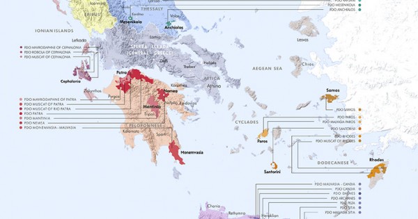 Χάρτης για τα ΠΟΠ και τα ΠΓΕ για το New Wines of Greece